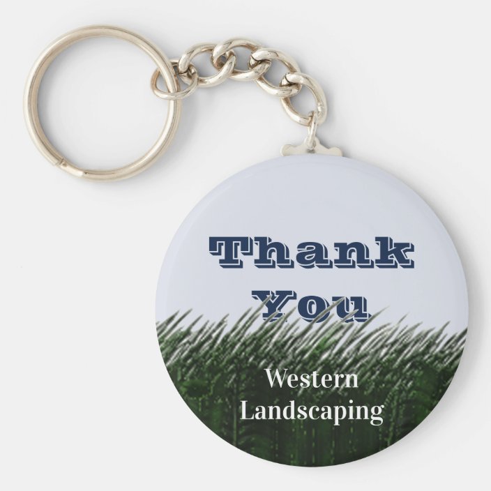 Thank you Grass Landscaping Customer Appreciation Keychain | Zazzle.com