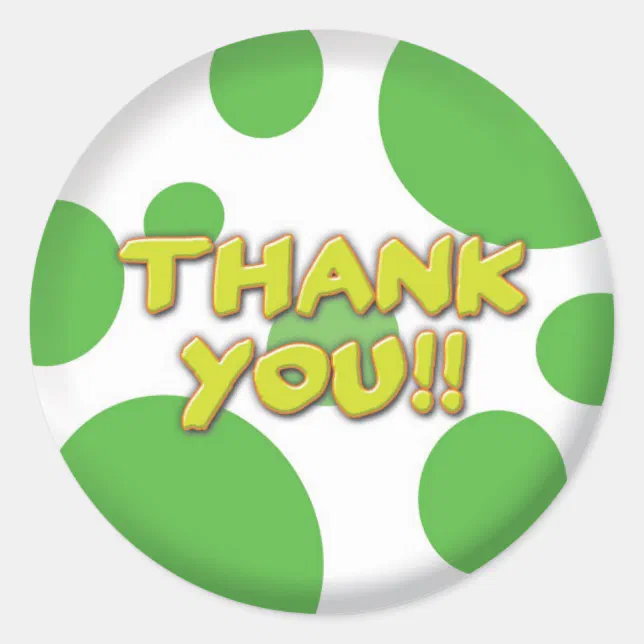 Thank you Green spots Sticker | Zazzle
