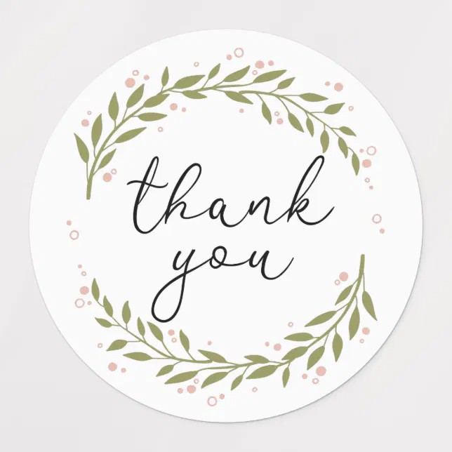 Thank you Greenery Labels | Zazzle