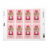 Thank You, Gumball Machine, Candy Party Label | Zazzle