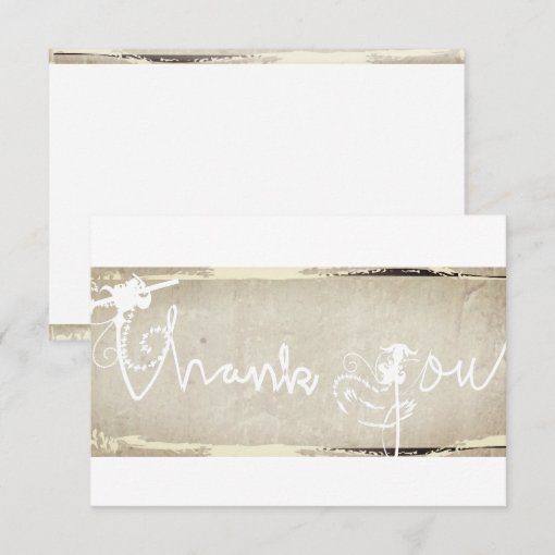 "Thank you" Hand-written Rustic Thank You Card | Zazzle