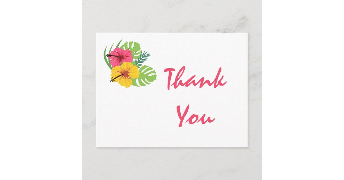 Thank You Hawaiian Postcard | Zazzle