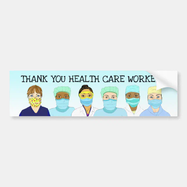 Thank You Health Care Workers Bumper Sticker | Zazzle