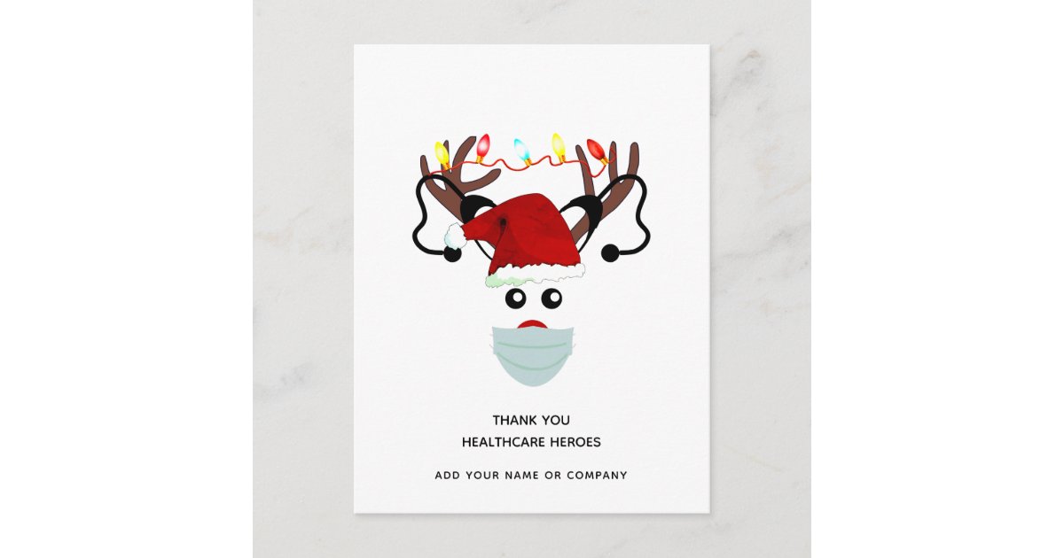 Thank You Healthcare Heroes Christmas 2020 Holiday Postcard | Zazzle