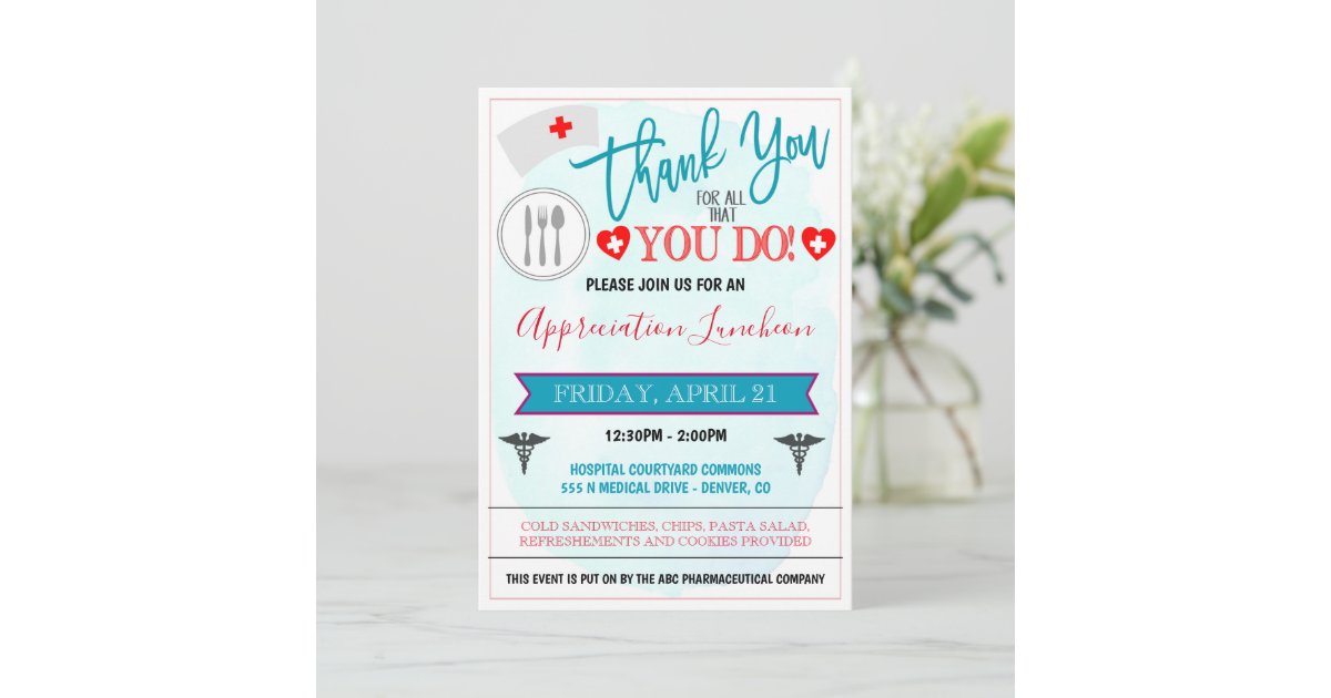 Thank You Healthcare Workers Event Invitation | Zazzle