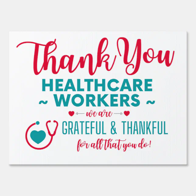 Thank You Healthcare Workers Sign | Zazzle