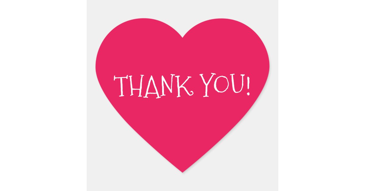 Thank You Heart Shaped Sticker