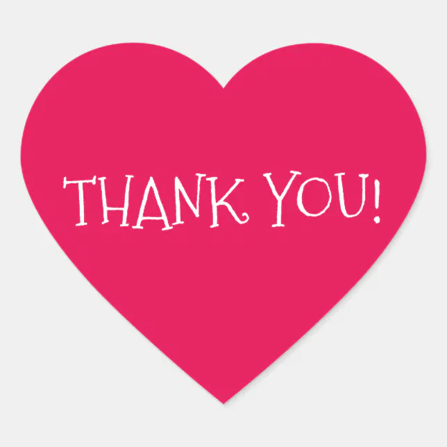 Thank You Heart-Shaped Sticker | Zazzle