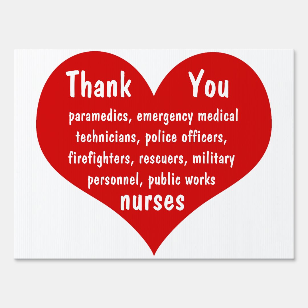 Thank You Heroes Sign | Zazzle