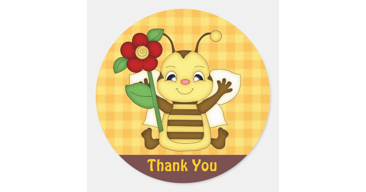 Thank You Honey Bee sticker | Zazzle