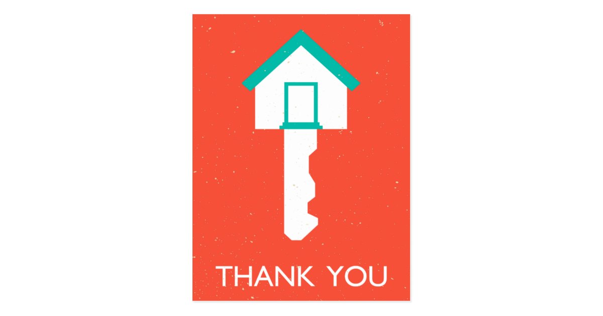 thank you housekey postcard | Zazzle.com