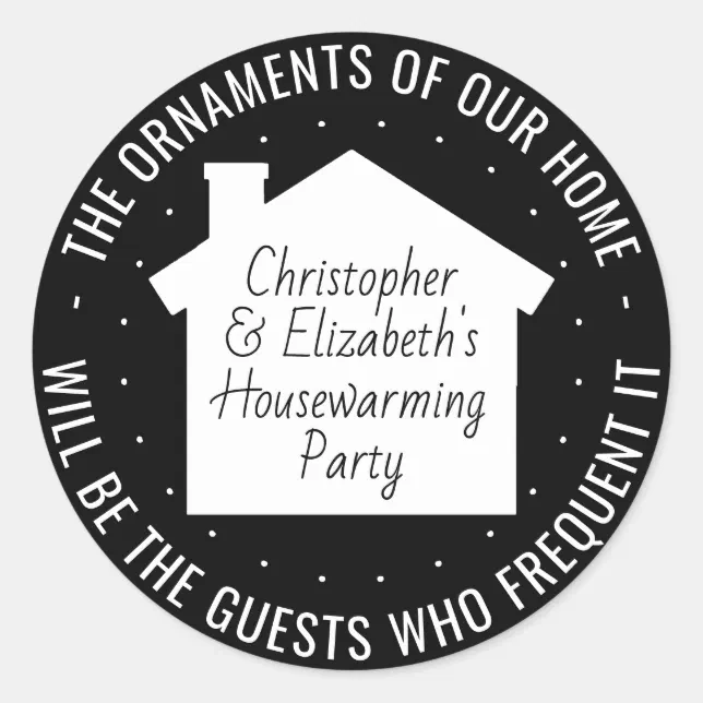 Thank You Housewarming Party Modern Home Favor Classic Round Sticker ...