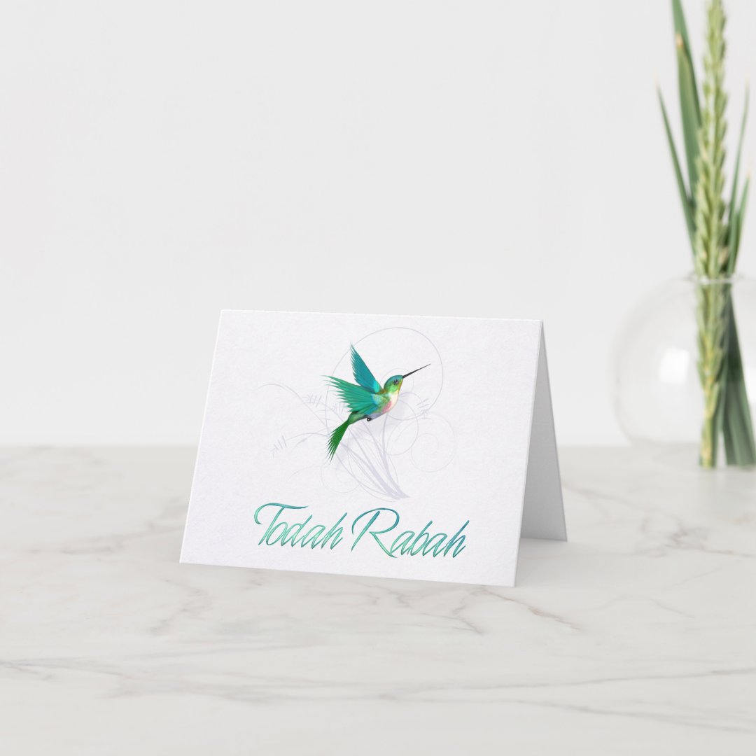 Thank You in Hebrew ~Todah Rabah ~ Hummingbird | Zazzle