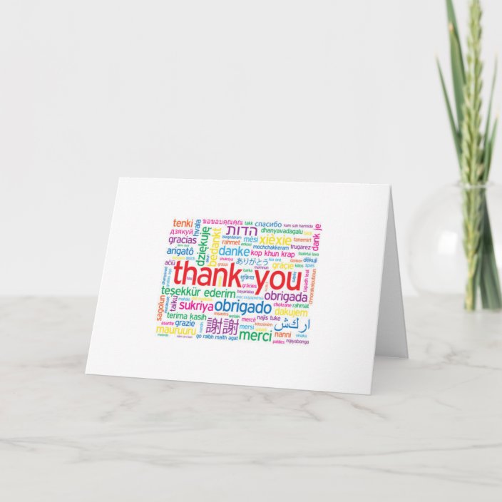 THANK YOU IN MANY LANGUAGES "THANK YOU" CARD | Zazzle.com