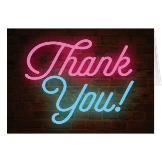 Neon Thank You Cards | Zazzle