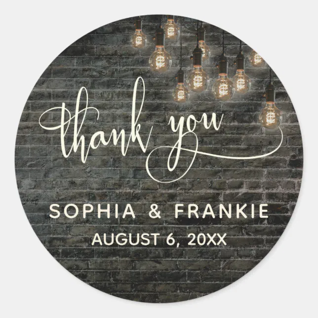 Thank You Industrial Bricks, Vintage Edison Lights Classic Round ...