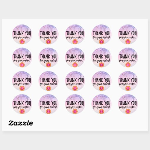 Thank you Innov8tive + Posh glitter drip label | Zazzle