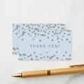 Thank You Insert Silver Glitter Confetti Ice Blue | Zazzle