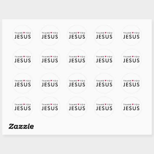 Thank You Jesus | Modern Christian Faith Heart Classic Round Sticker ...
