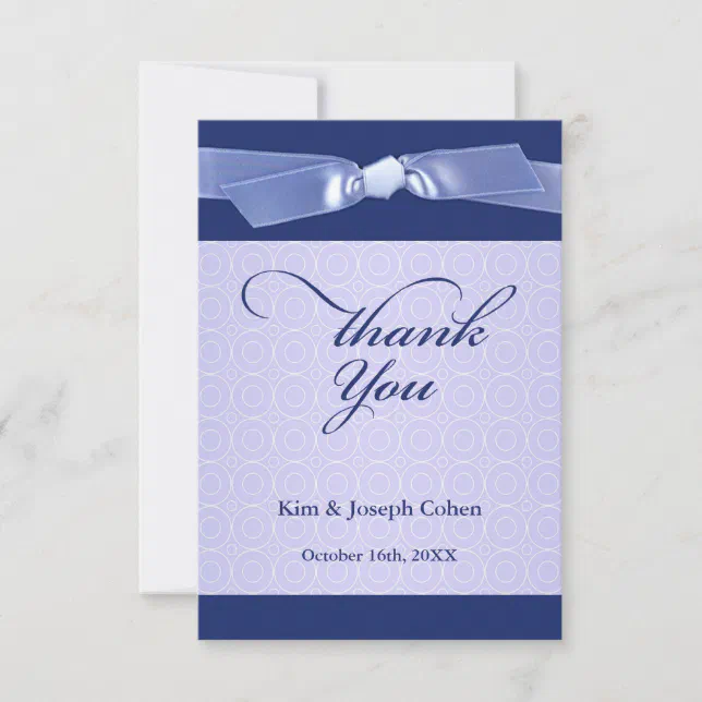 Thank You Jewish Ribbon Flat Card | Zazzle