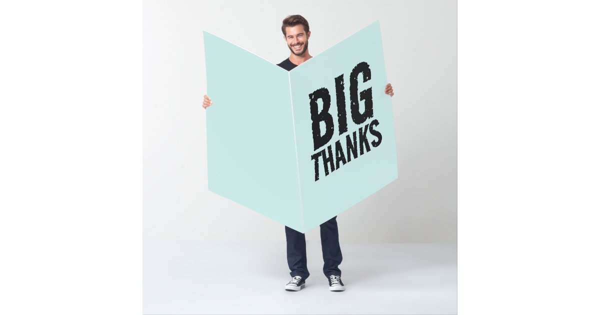 THANK YOU JUMBO BIGGEST HUGE BLUE CARD | Zazzle