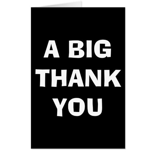 Thank you jumbo card oversized thank you card | Zazzle