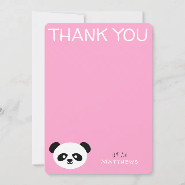 Thank You Kawaii Panda Bear Personalized Pink | Zazzle