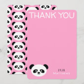 Thank You Kawaii Panda Bear Personalized Pink | Zazzle