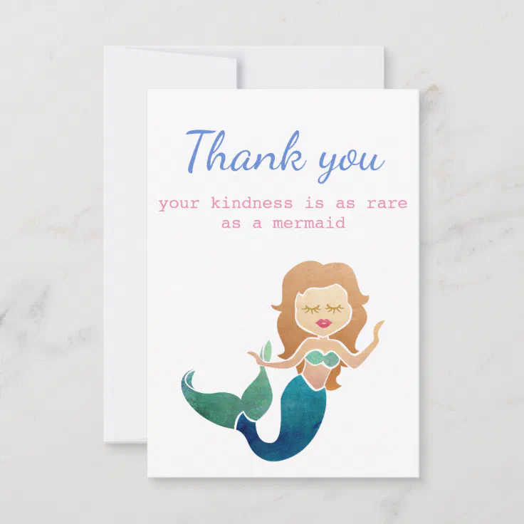 Thank You Kindness as Rare as a Mermaid Fun | Zazzle
