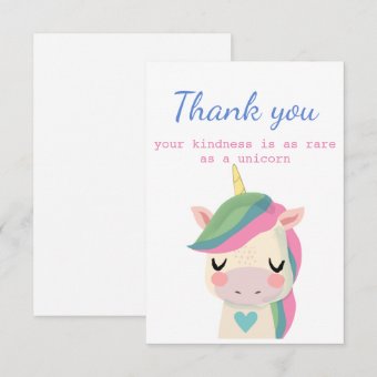 Thank You Kindness as Rare as a Unicorn Fun | Zazzle