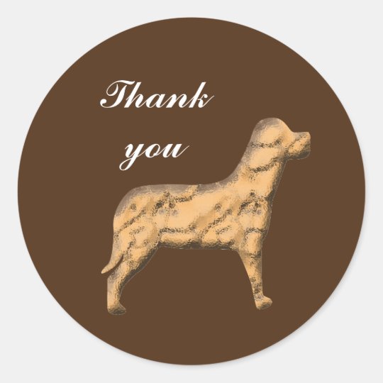 Thank You Large Brown Dog Appreciation Pet Classic Round Sticker ...