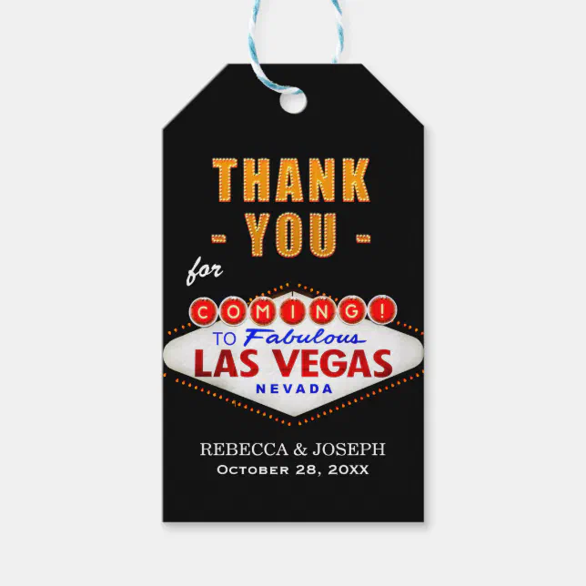 Thank You - Las Vegas Sign Fabulous Casino Night Gift Tags | Zazzle
