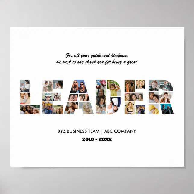 Thank You Leader Photo Collage Farewell Retirement Poster | Zazzle