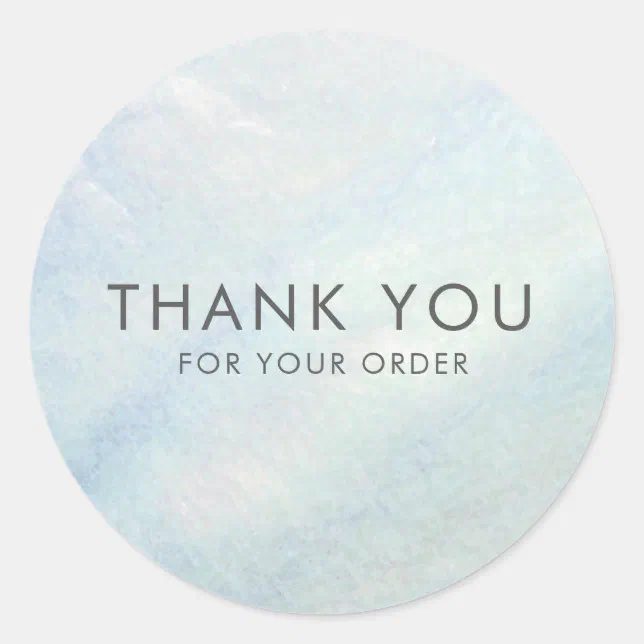 Thank You Light Blue Shell Mother of Pearl Classic Round Sticker | Zazzle