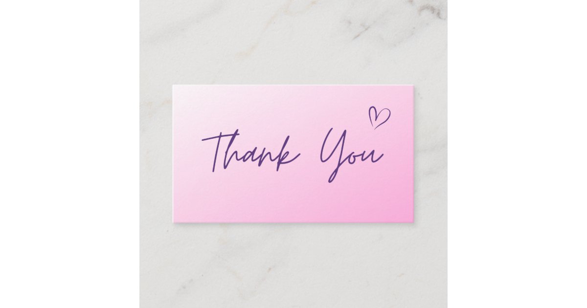 Thank You Light Pink Ombre Modern Social Media Business Card | Zazzle