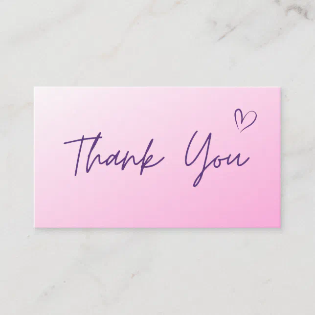 Thank You Light Pink Ombre Modern Social Media Business Card | Zazzle