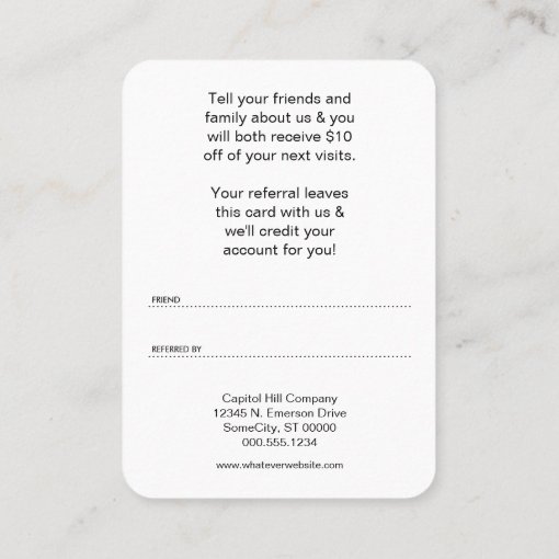 thank you light refer a friend program referral card | Zazzle