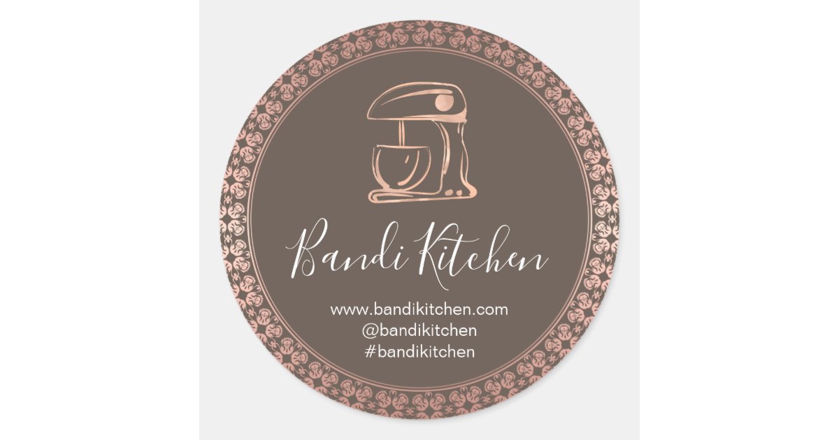 Thank You Logo Kitchen Cooking Chef Bakery RoseLux Classic Round ...
