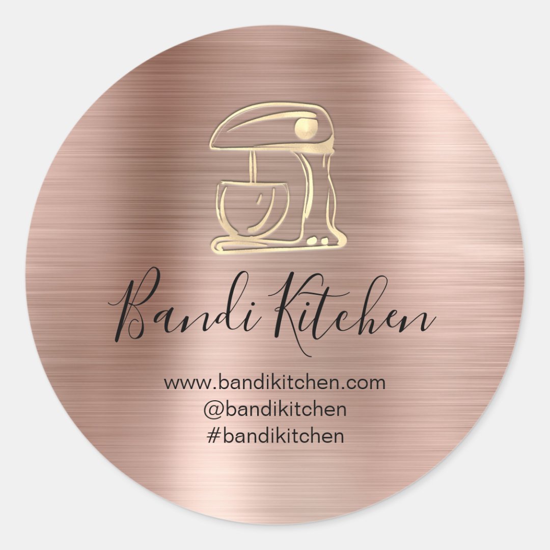 Thank You Logo Kitchen Cooking Chef OnlineRoseGold Classic Round ...
