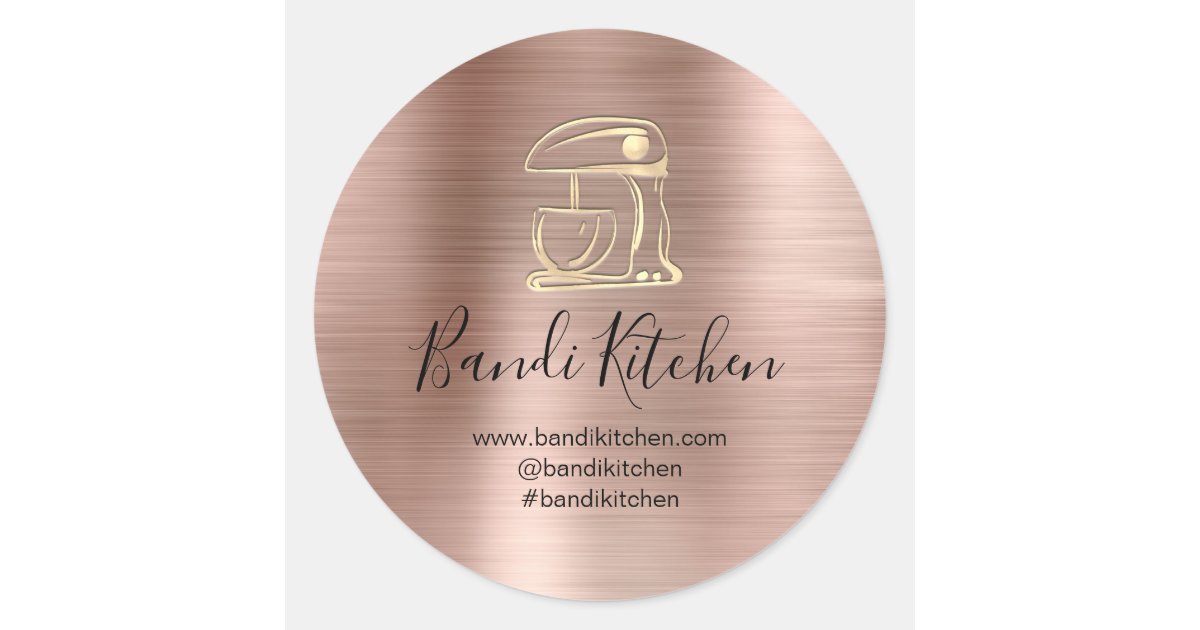 Thank You Logo Kitchen Cooking Chef OnlineRoseGold Classic Round ...