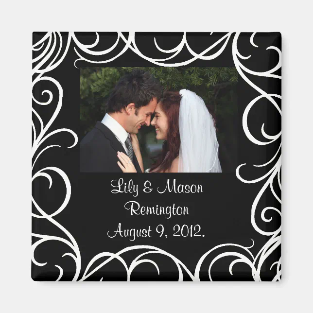 Thank You Magnet with Swirls | Zazzle