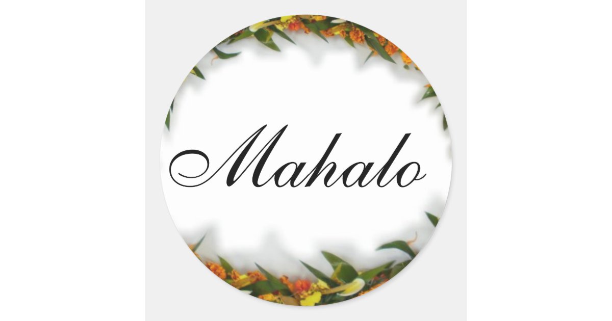 Thank You mahalo sticker | Zazzle