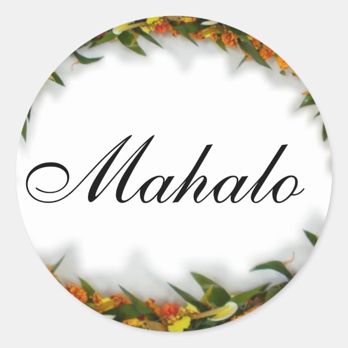 Thank You mahalo sticker | Zazzle.com