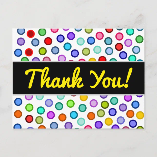 "Thank You!" + Many Colorful Circles Postcard | Zazzle