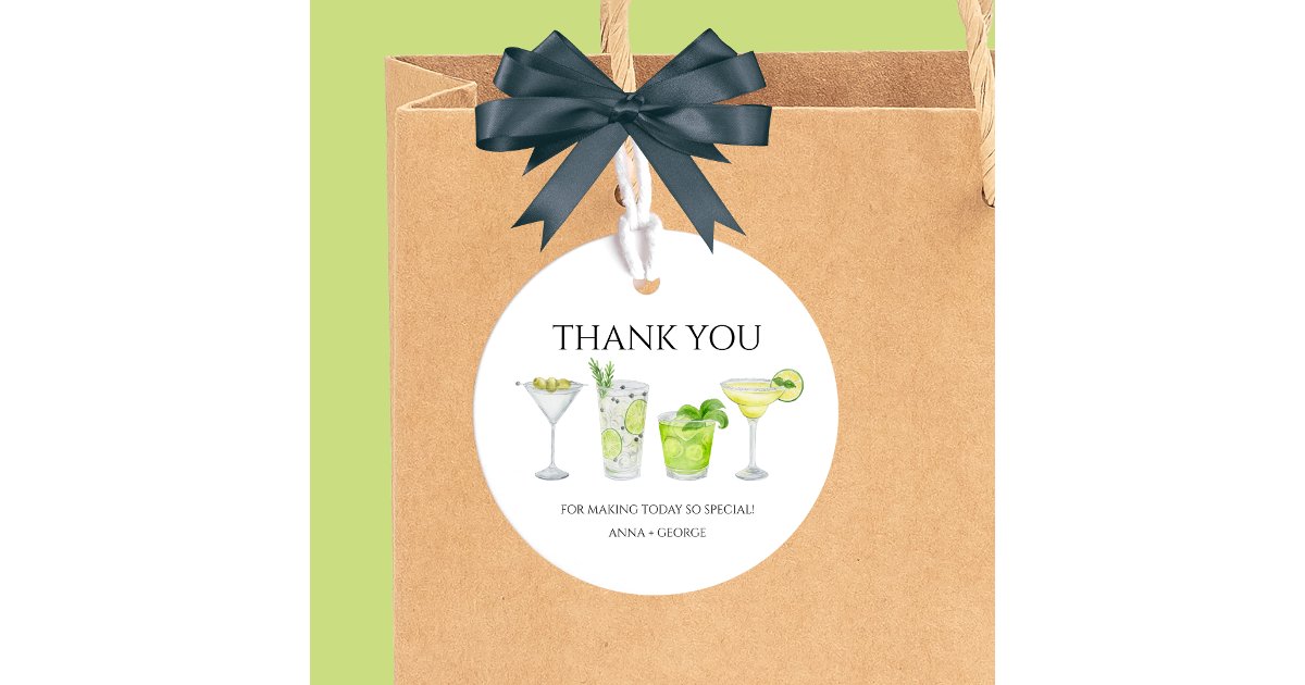 Thank you Margarita Cocktail Bridal Couples Shower Favor Tags | Zazzle