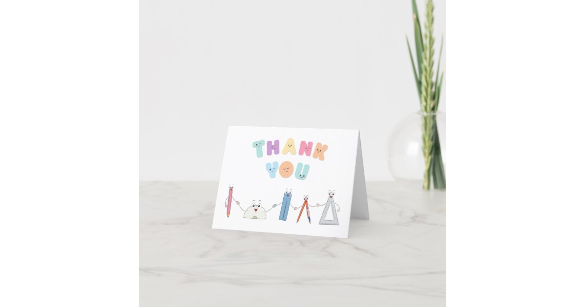 Thank You - Math Teacher | Zazzle