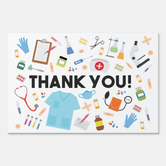Thank you medical appreciation sign | Zazzle.com