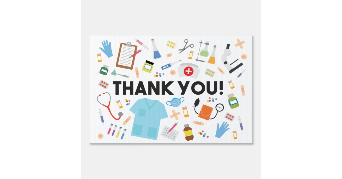 Thank you medical appreciation sign | Zazzle