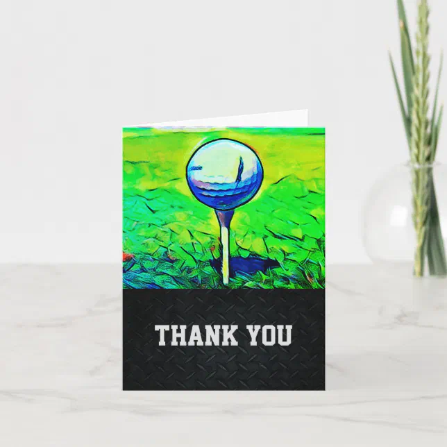 Thank You Men's Golfing Note Card | Zazzle