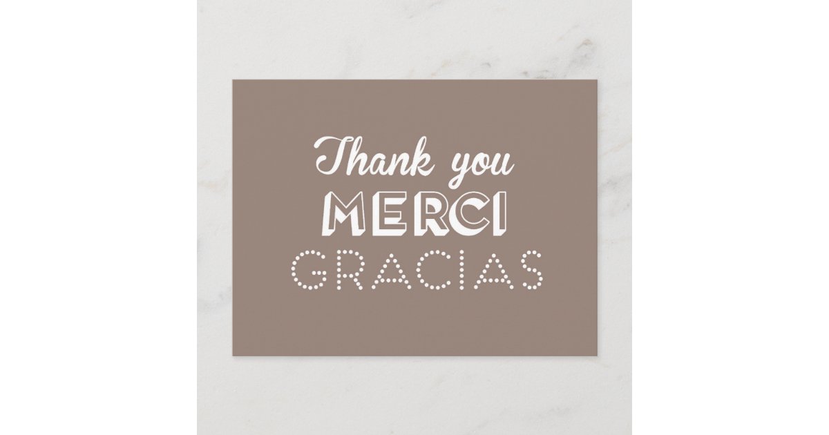 Thank you - Merci - Gracias Postcard | Zazzle